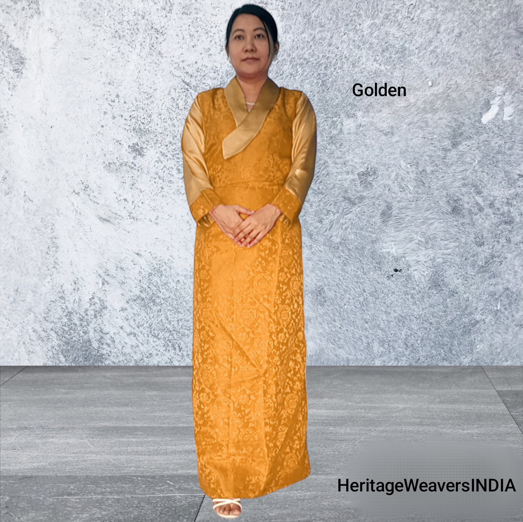 Blue Color Tibetan Traditional Dress,tibetan Chuba With Attached Blouse ...