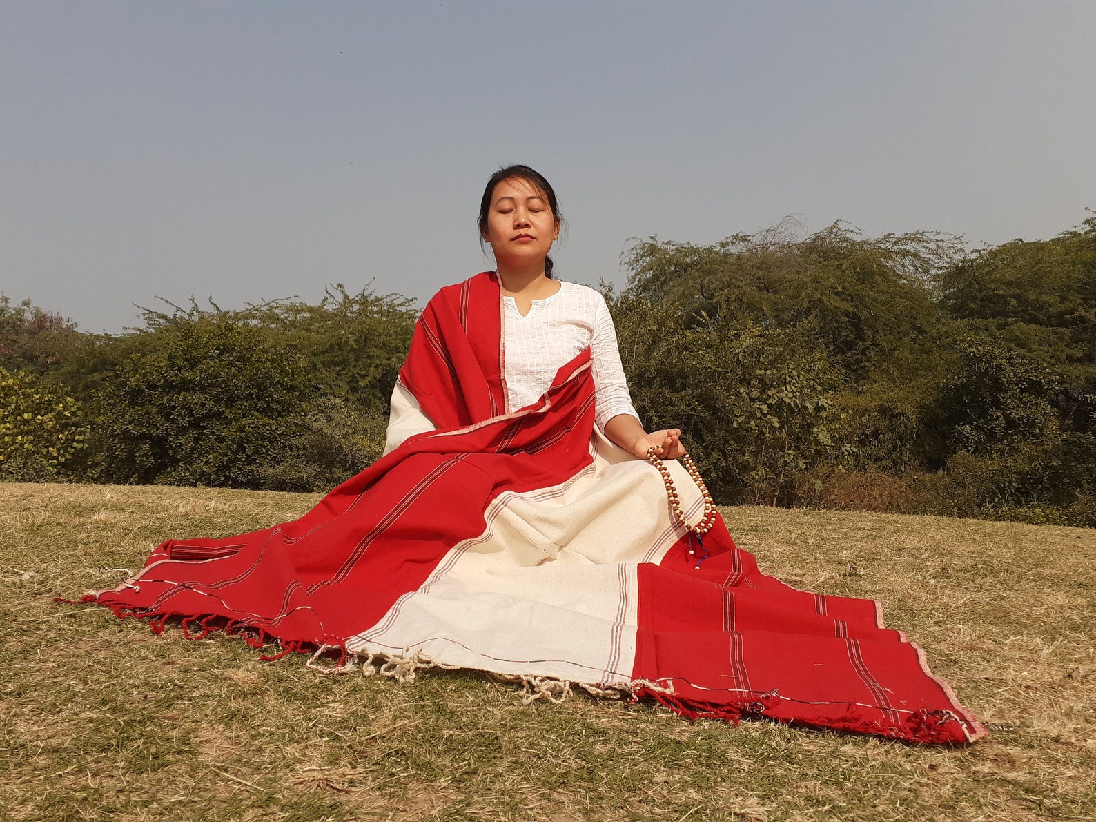 Large Traditional Handwoven Tibetan Buddhist Ngakpa Tantric Raw Eri ...