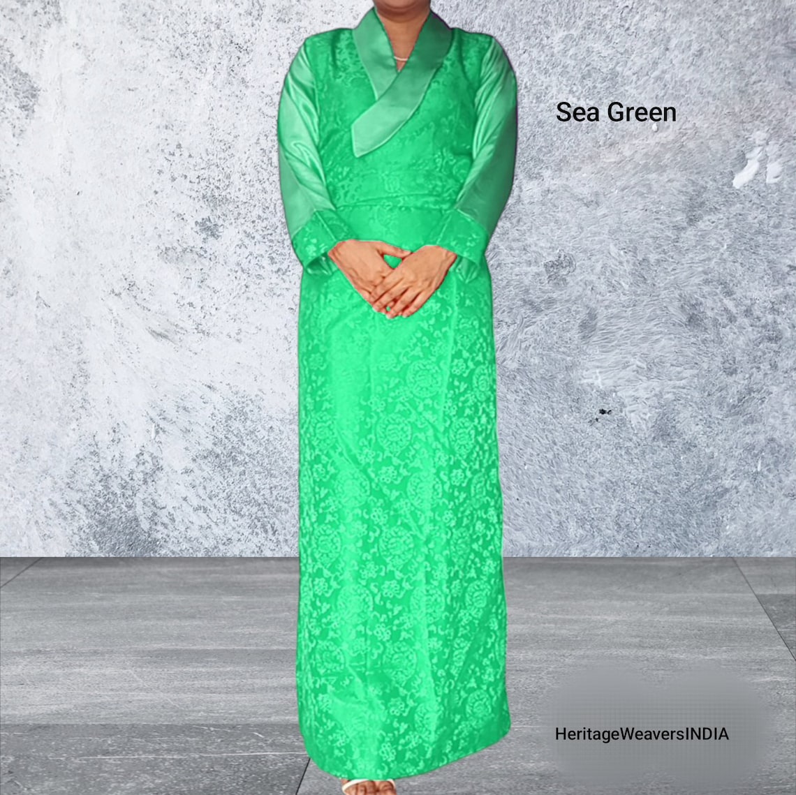 Blue Color Tibetan Traditional Dress,tibetan Chuba With Attached Blouse ...