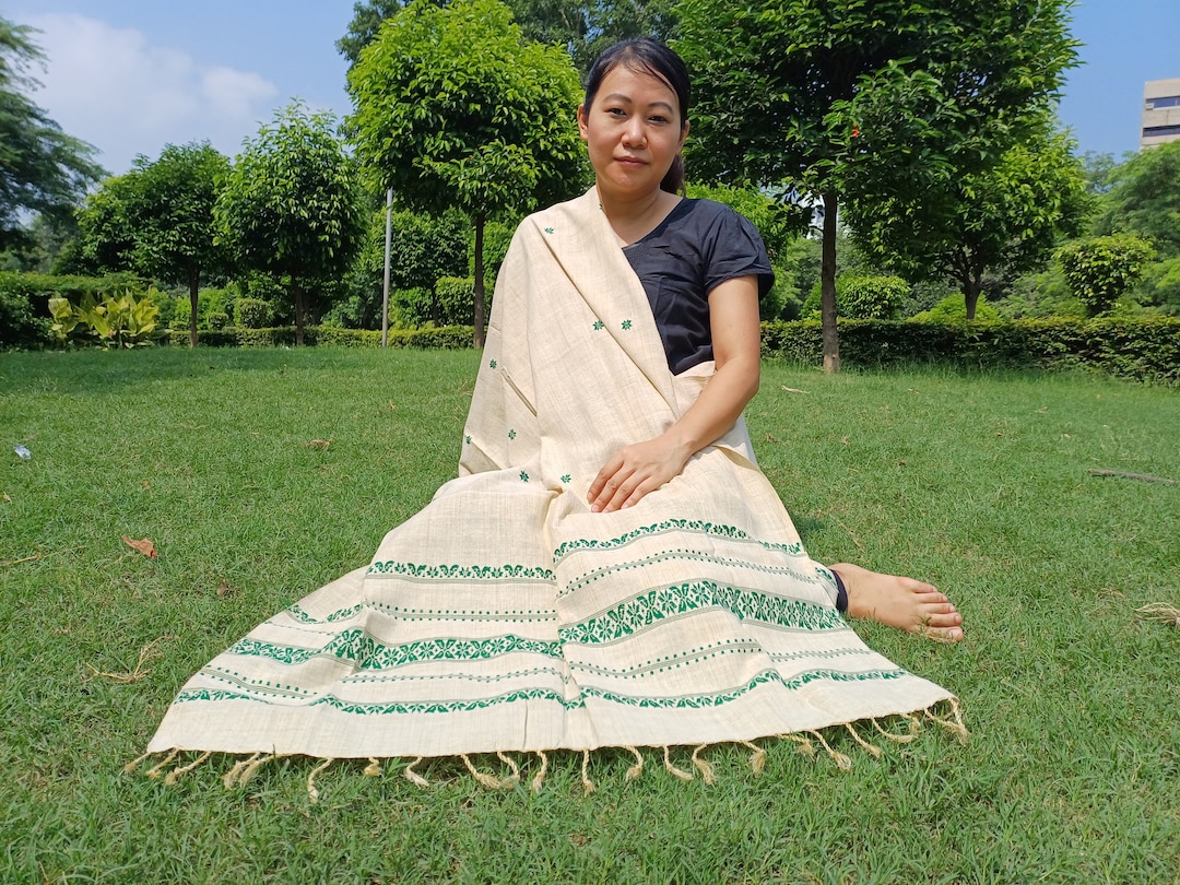 100% Natural Handspun Handloom Eri Silk Scarf, Traditional Eri Silk ...