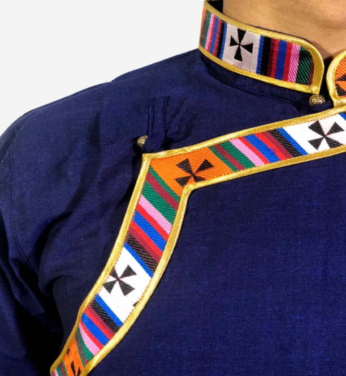Royal Blue Tibetan Traditional Shirt,tibetan Shirt Man Side Opening ...