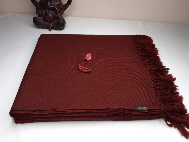 Extra-large Handwoven Burgundy Red Buddhist Monk Pure Himalayan Sheep ...