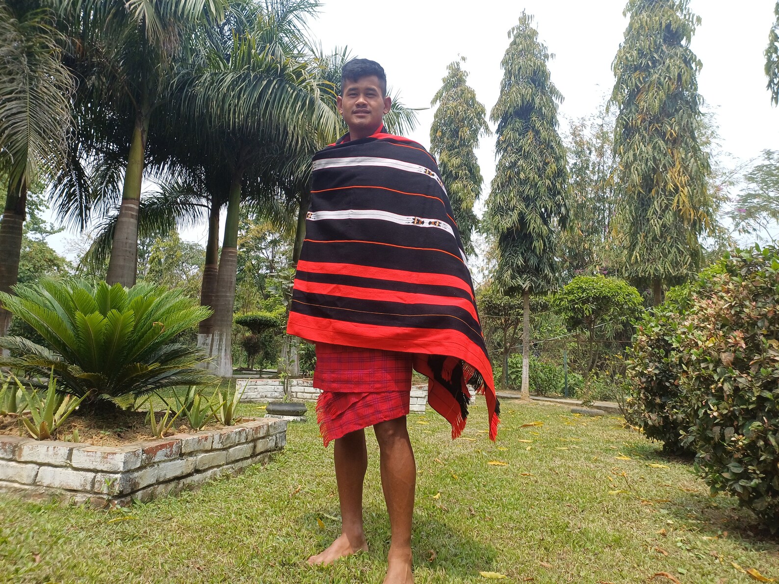 Large Thick Handwoven Black and Red Naga Tribe Traditional Blanket ...