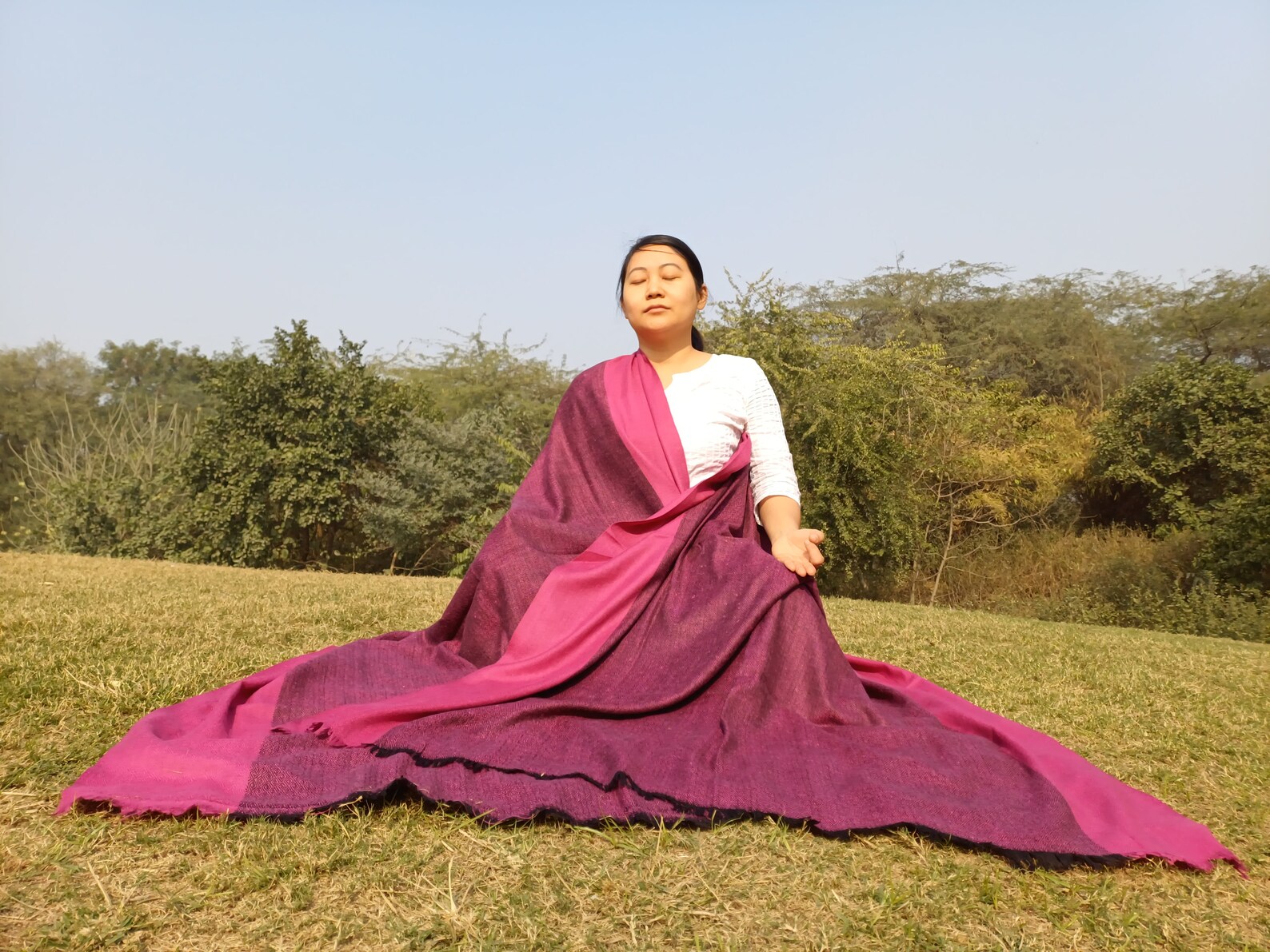 Budha Handwoven Pink Buddhist Monk Pure Himalayan Angora Wool ...