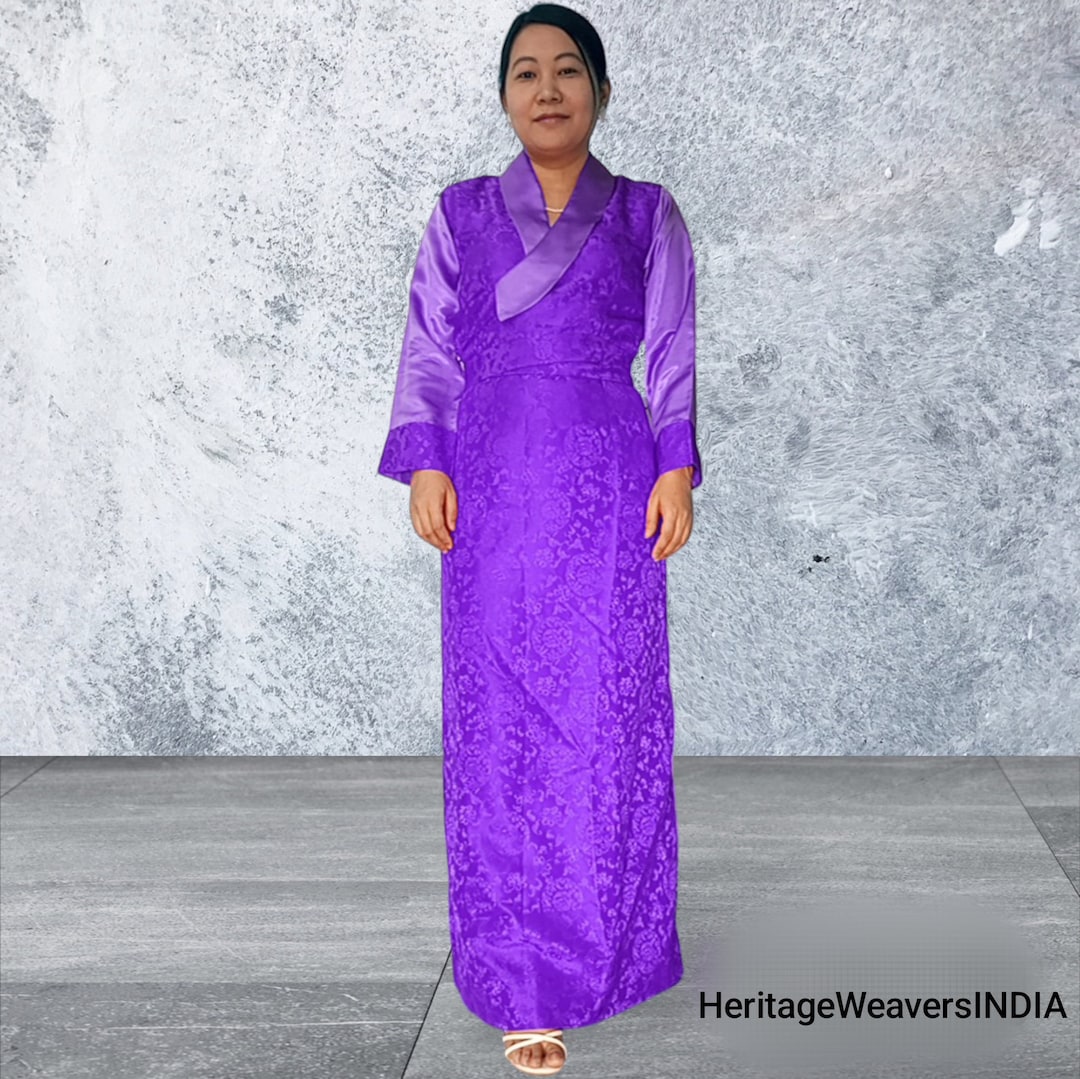 Purple Color Tibetan Traditional Dress,tibetan Chuba With Attached ...
