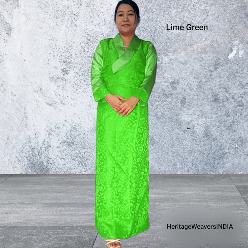 Blue Color Tibetan Traditional Dress,tibetan Chuba With Attached Blouse ...