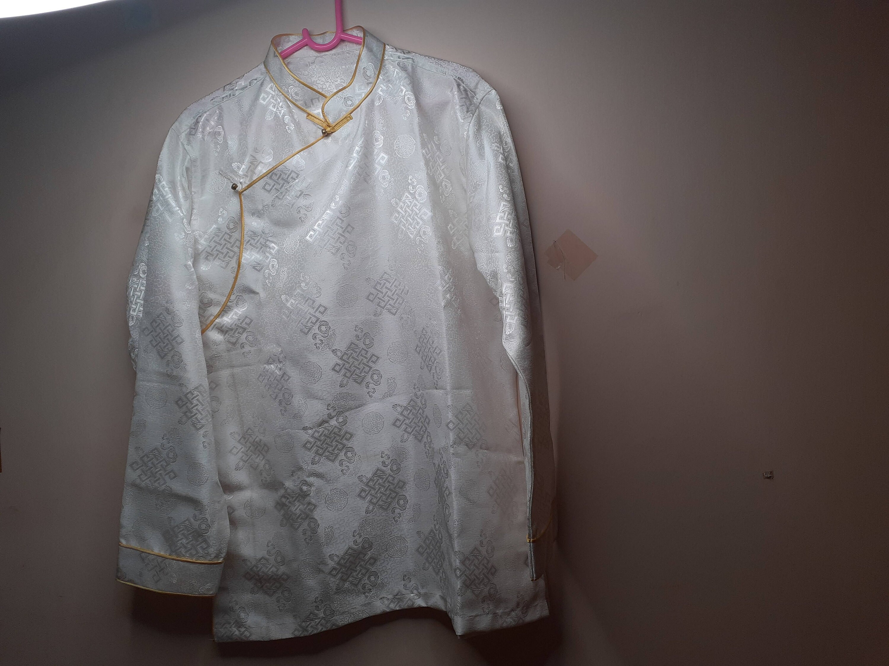 White Tibetan Traditional Shirttibetan Shirt Man Side - Etsy