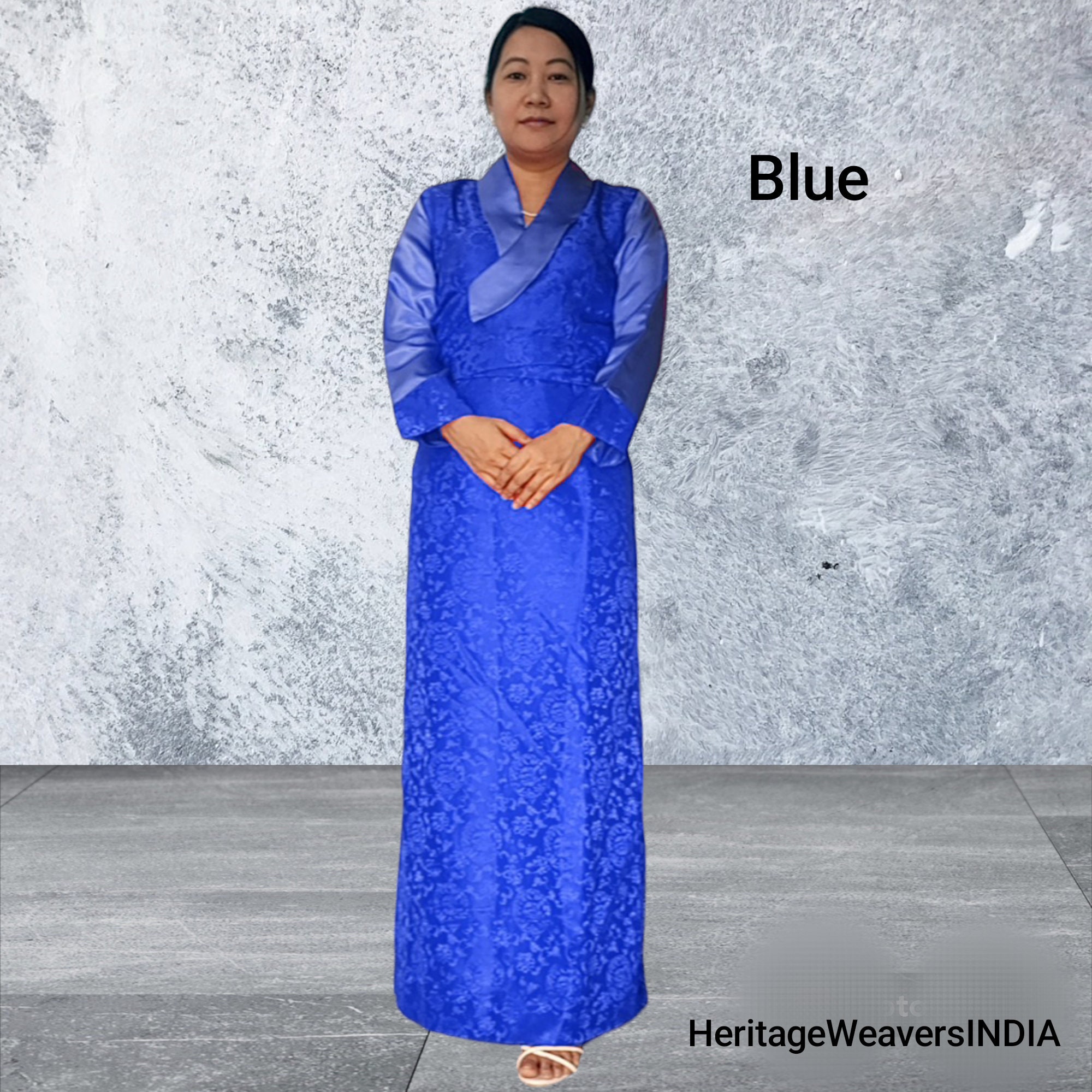 Golden Color Tibetan Traditional Dress,tibetan Chuba With Attached ...