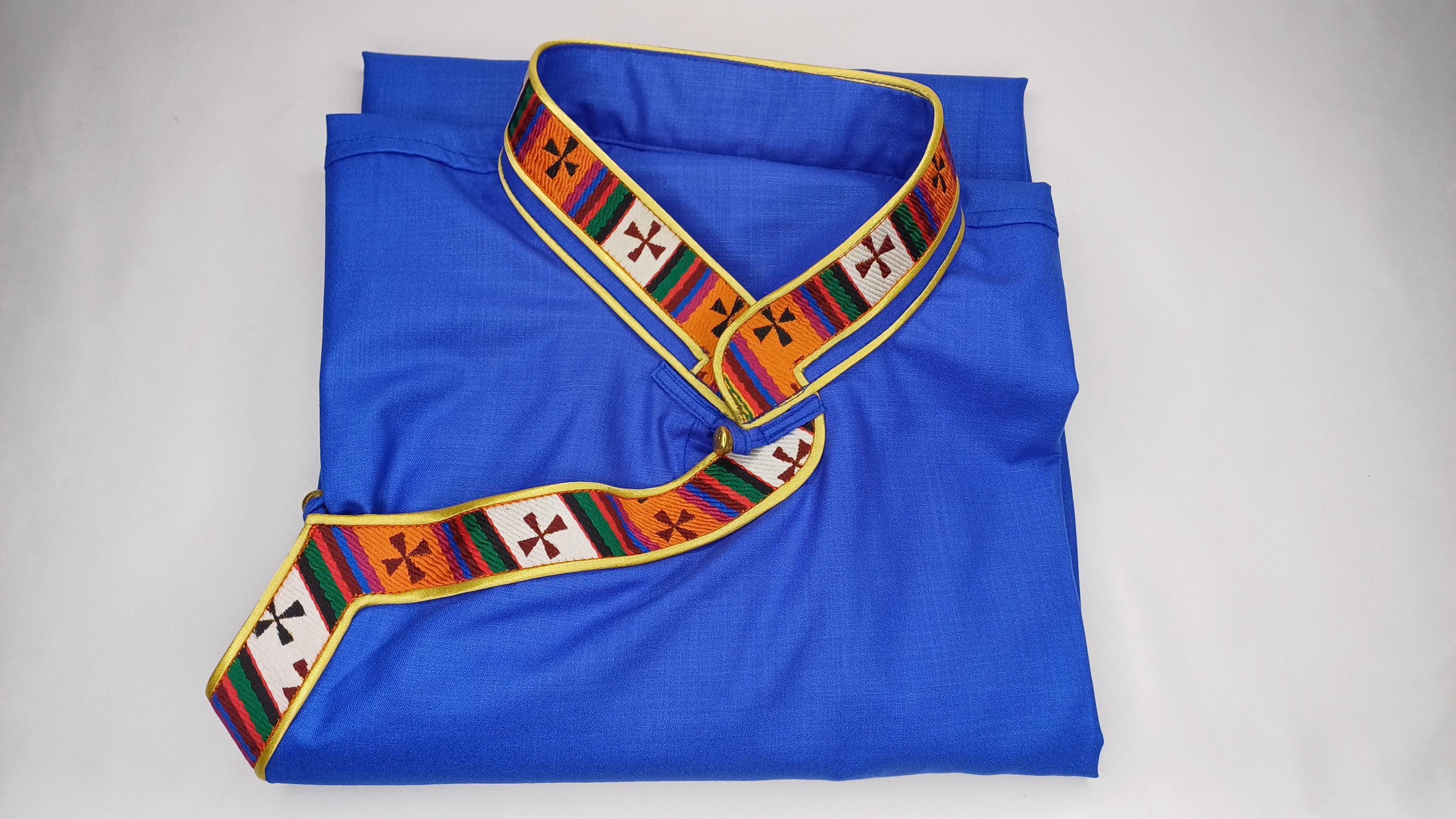 Royal Blue Tibetan Traditional Shirt,tibetan Shirt Man Side Opening ...
