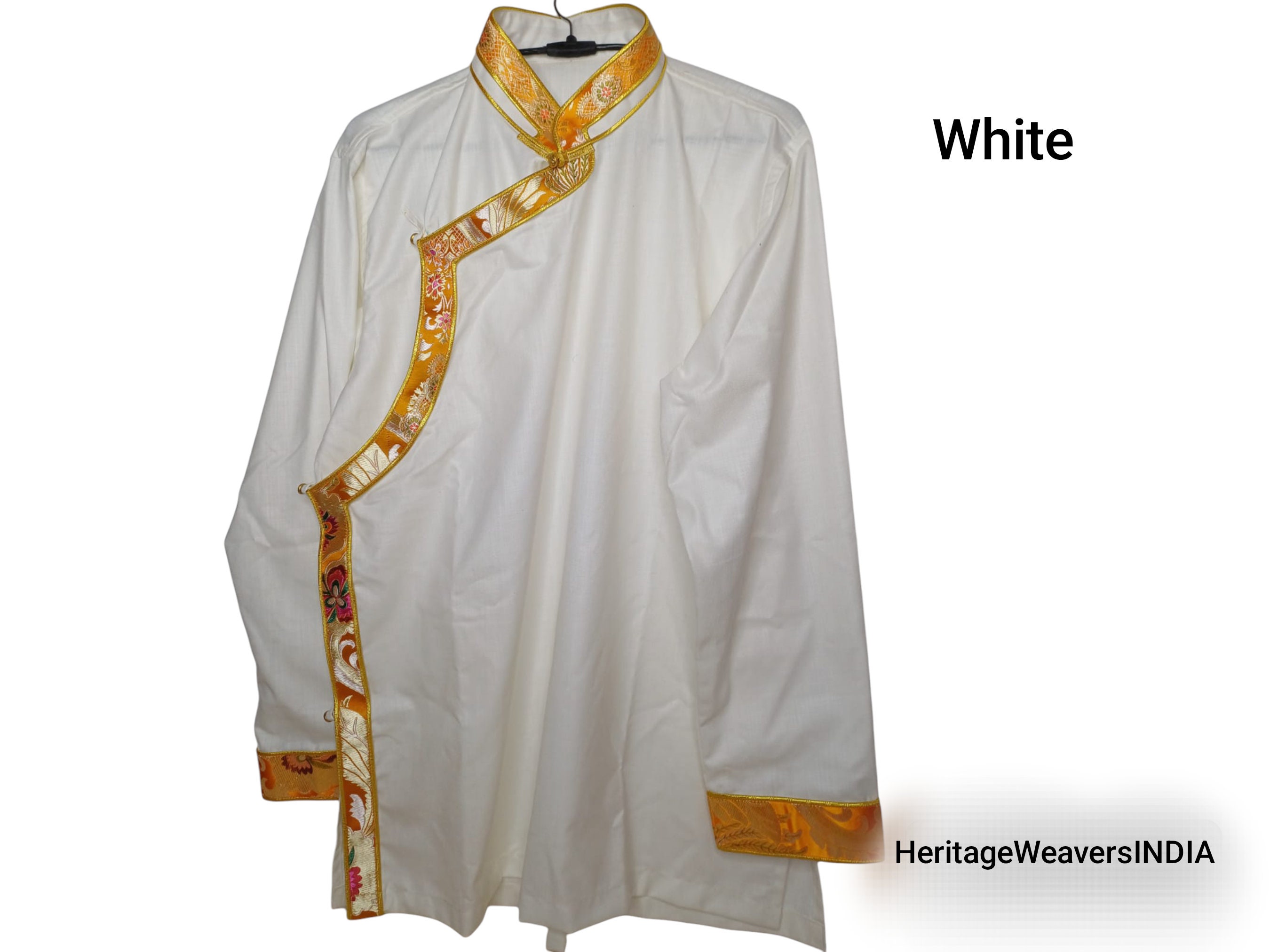 Light Green Color Tibetan Traditional Shirt,tibetan Shirt Man Side ...