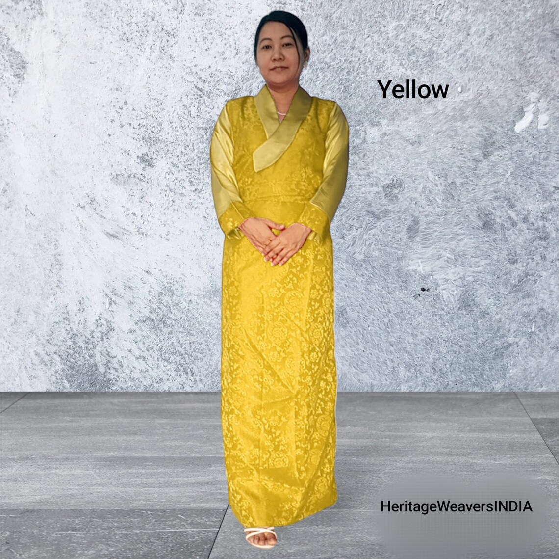 Blue Color Tibetan Traditional Dress,tibetan Chuba With Attached Blouse ...