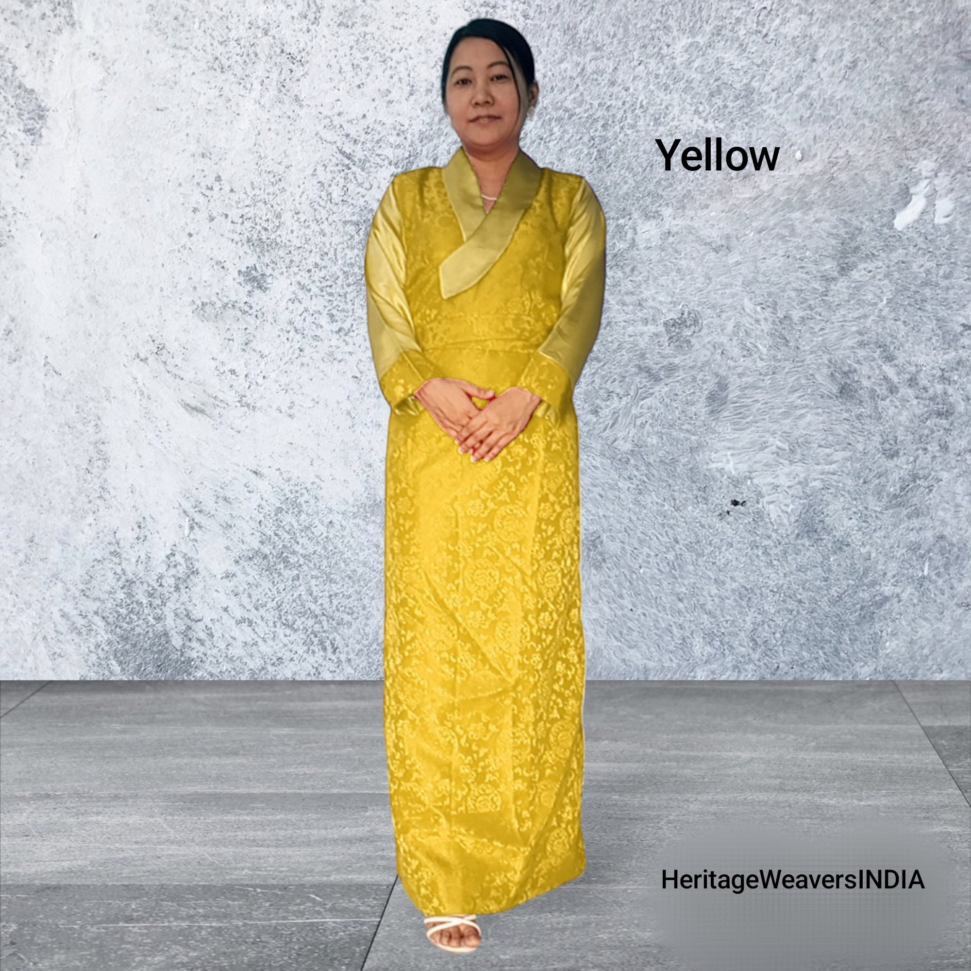 Blue Color Tibetan Traditional Dress,tibetan Chuba With Attached Blouse ...