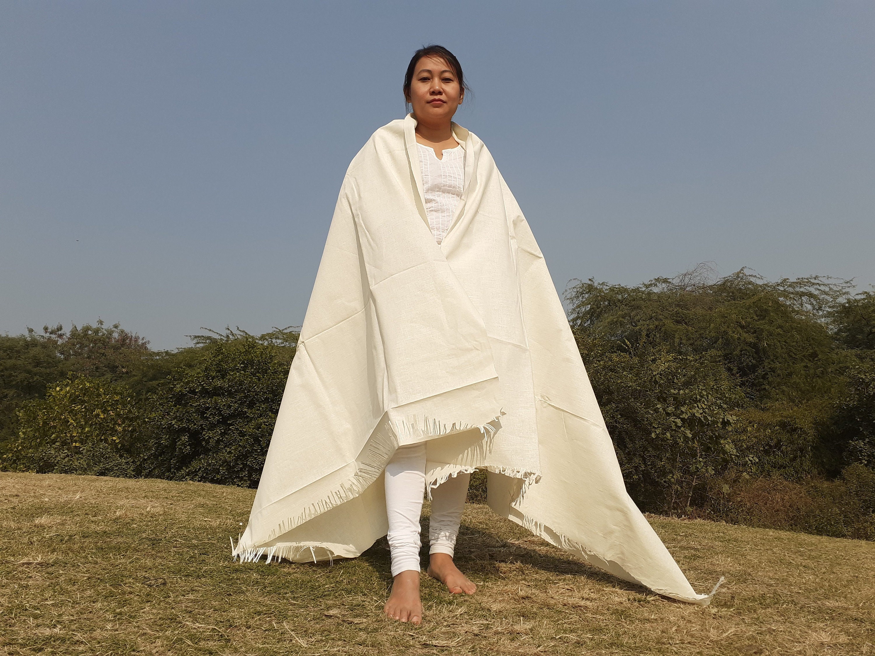 Large Traditional Handwoven Pure Raw Eri Silk Buddhist Tantrik ...