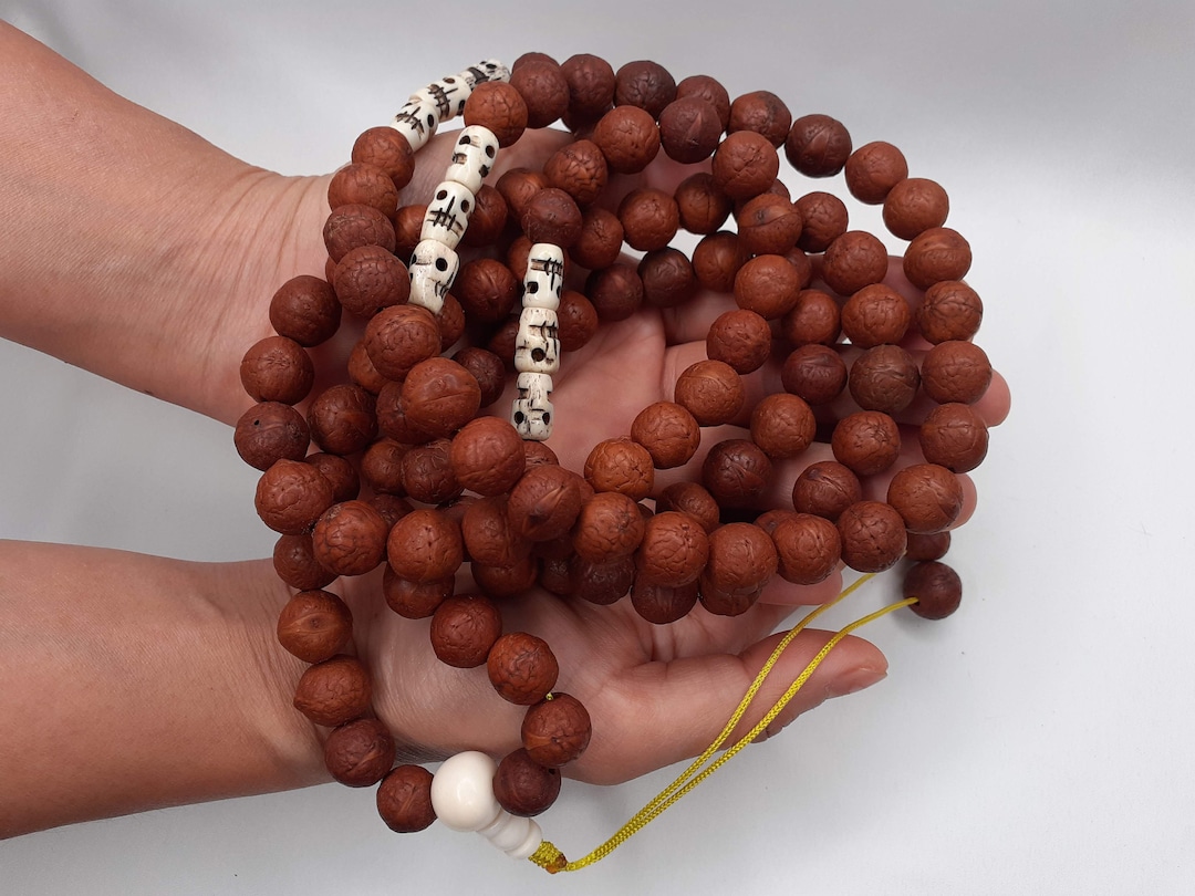 Bodhi Seeds Mala,buddhist Beads,hand Knotted Necklace,tibetan Prayer ...