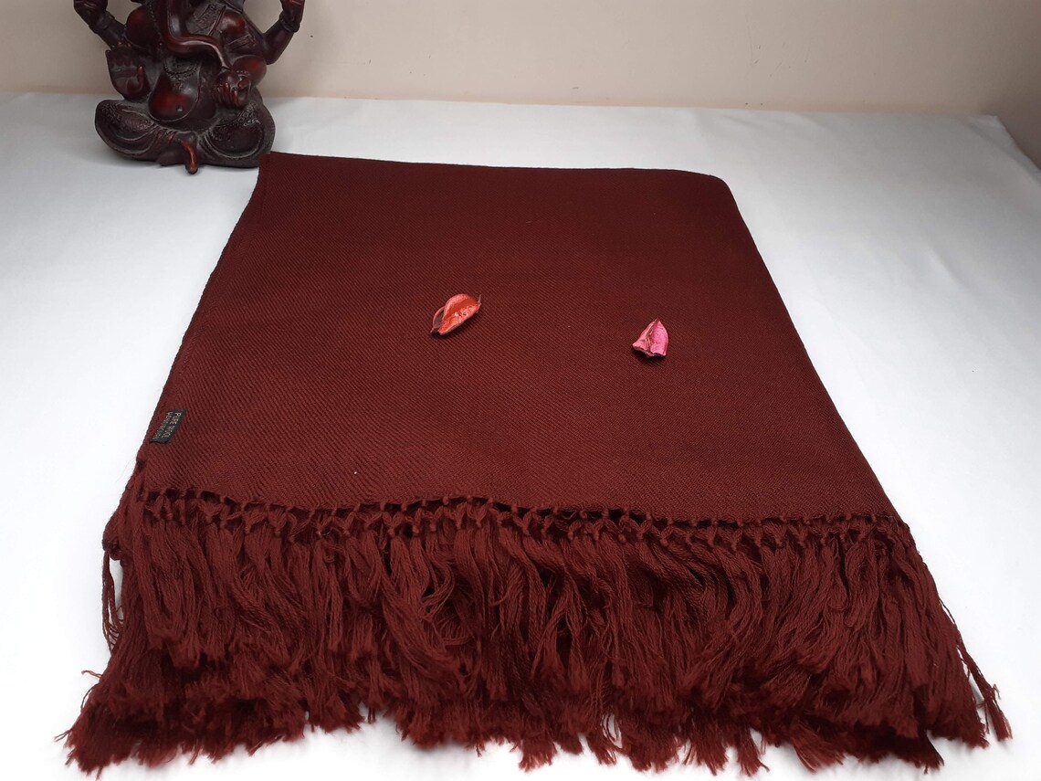 Extra-large Handwoven Burgundy Red Buddhist Monk Pure Himalayan Sheep ...