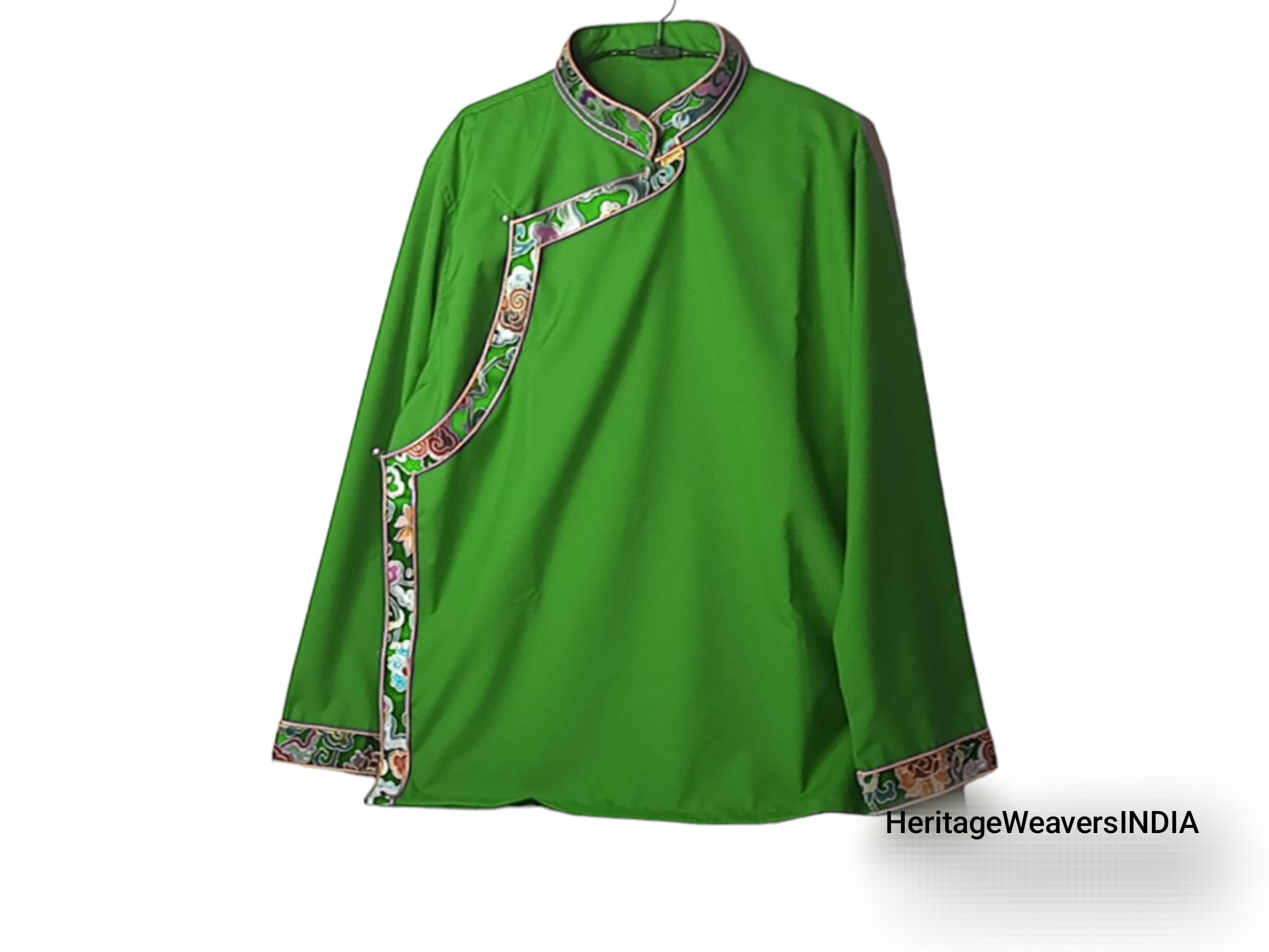 Forest Green Color Tibetan Traditional Shirt,tibetan Shirt Man Side ...