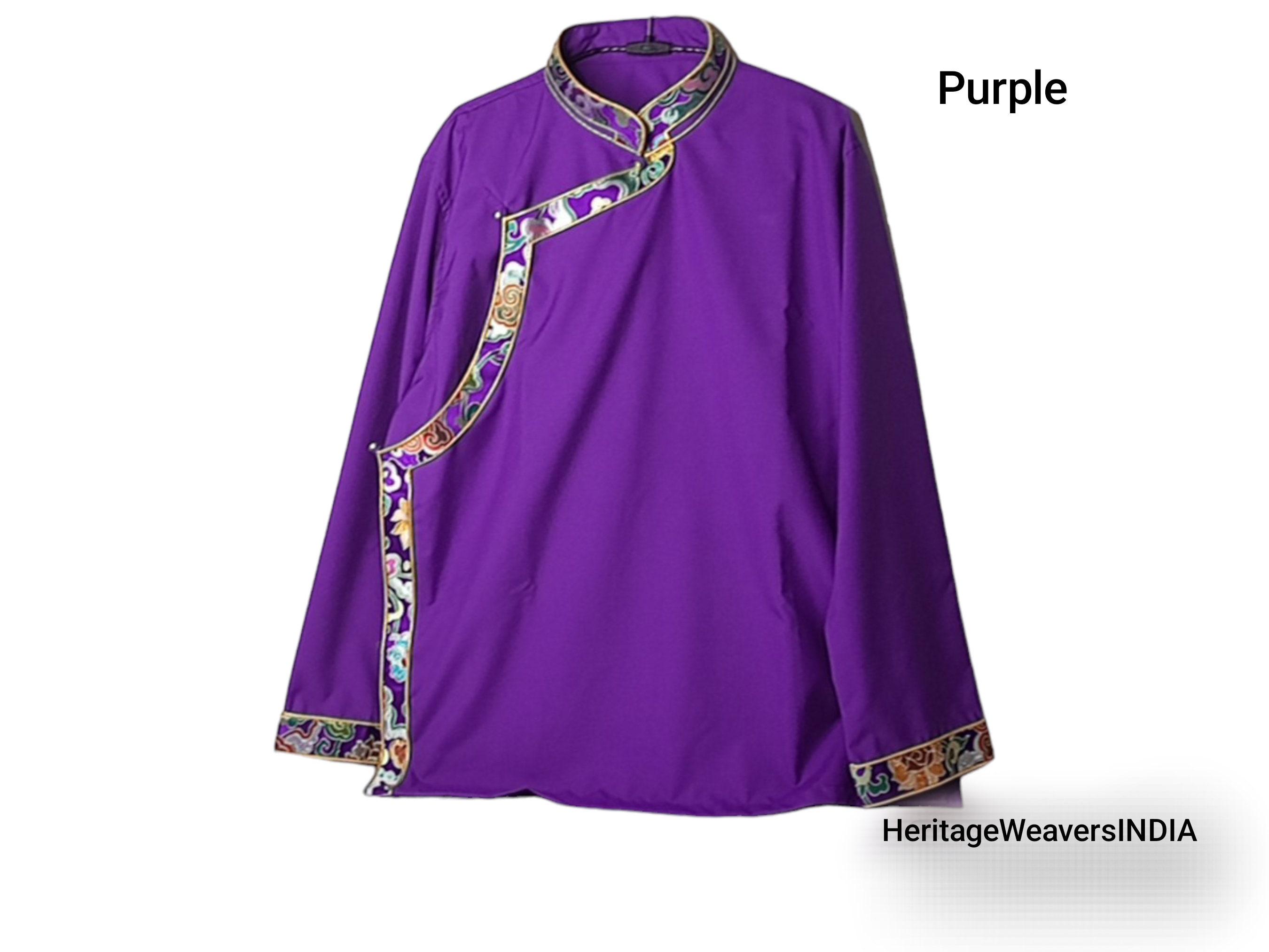 Forest Green Color Tibetan Traditional Shirt,tibetan Shirt Man Side ...