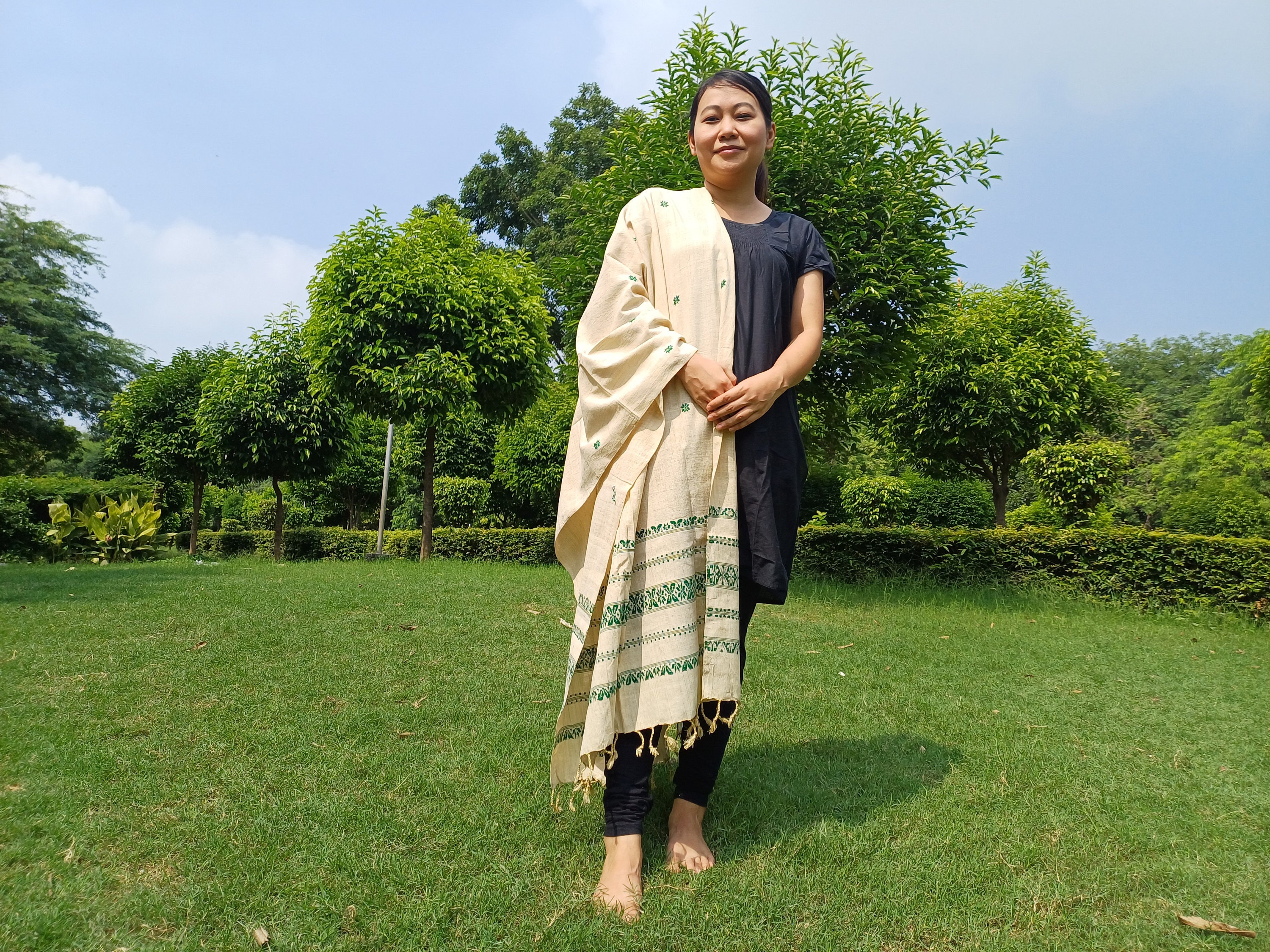 100% Natural Handspun Handloom Eri Silk Scarf, Traditional Eri Silk ...