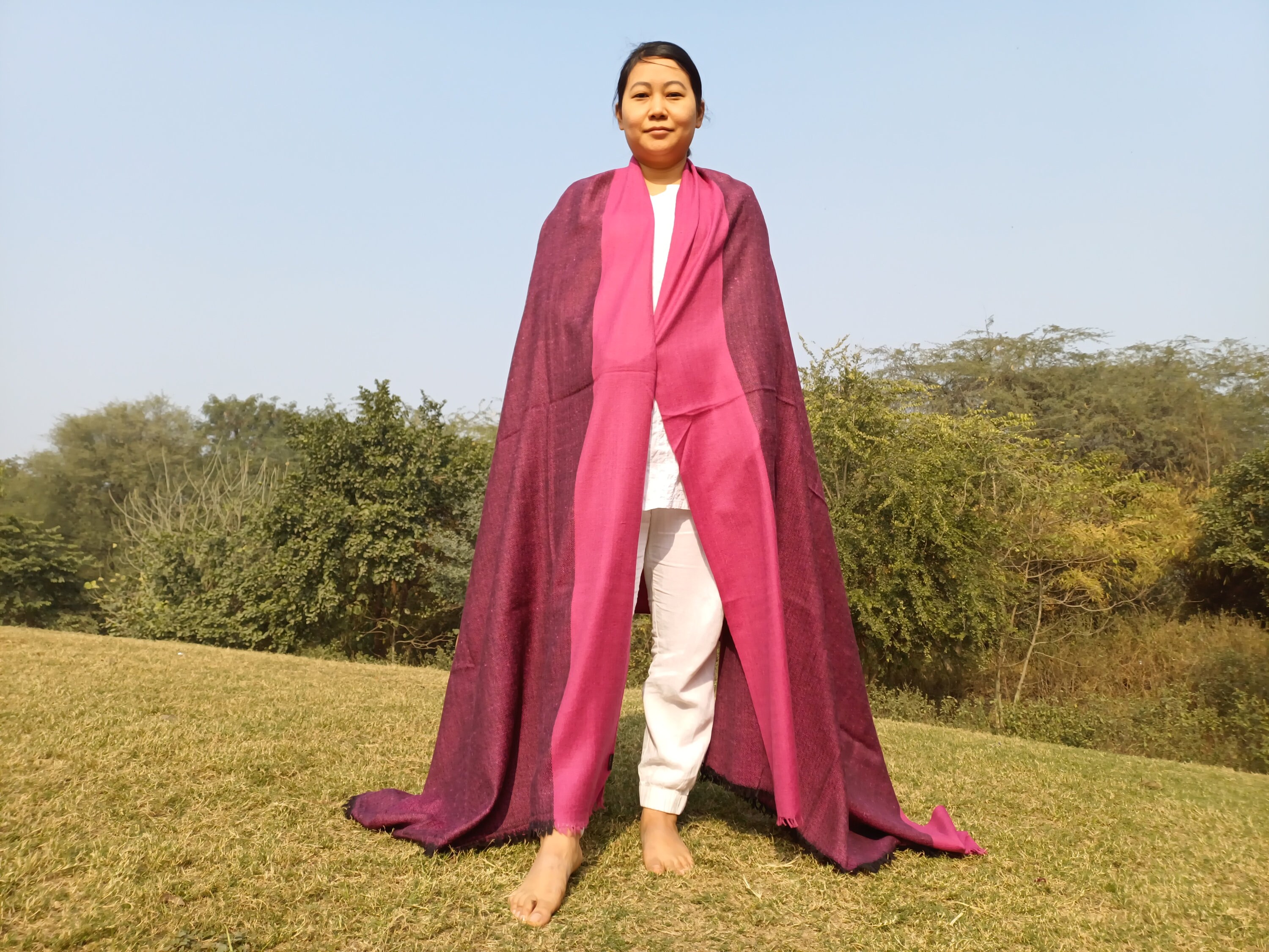 Budha Handwoven Pink Buddhist Monk Pure Himalayan Angora Wool ...