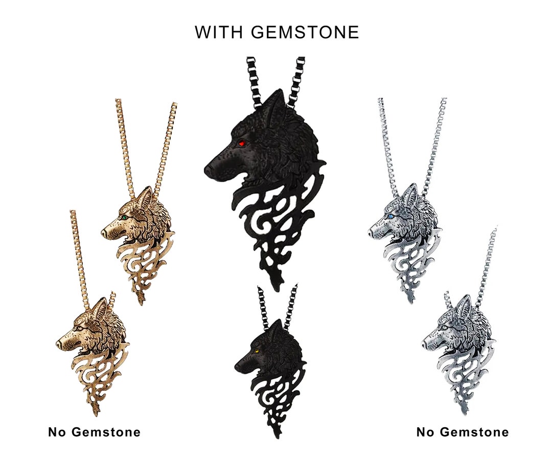 Wolf Necklace | Unisex Customizable Wolf Pendant Necklace - Fast & Free ...