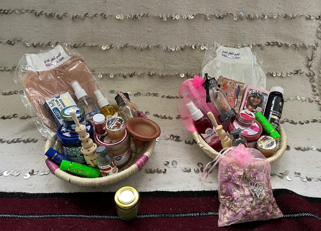 Panier de beauté hammam marocain fait main, rose nila, panier de beauté ...