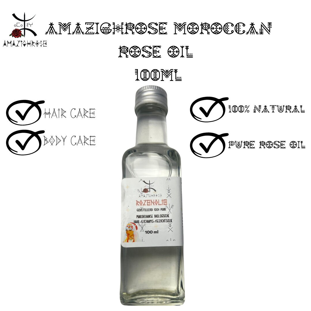 Amazighrose Berber Rose Oil Organic & Natural Oil for Skin, Hair Care ...