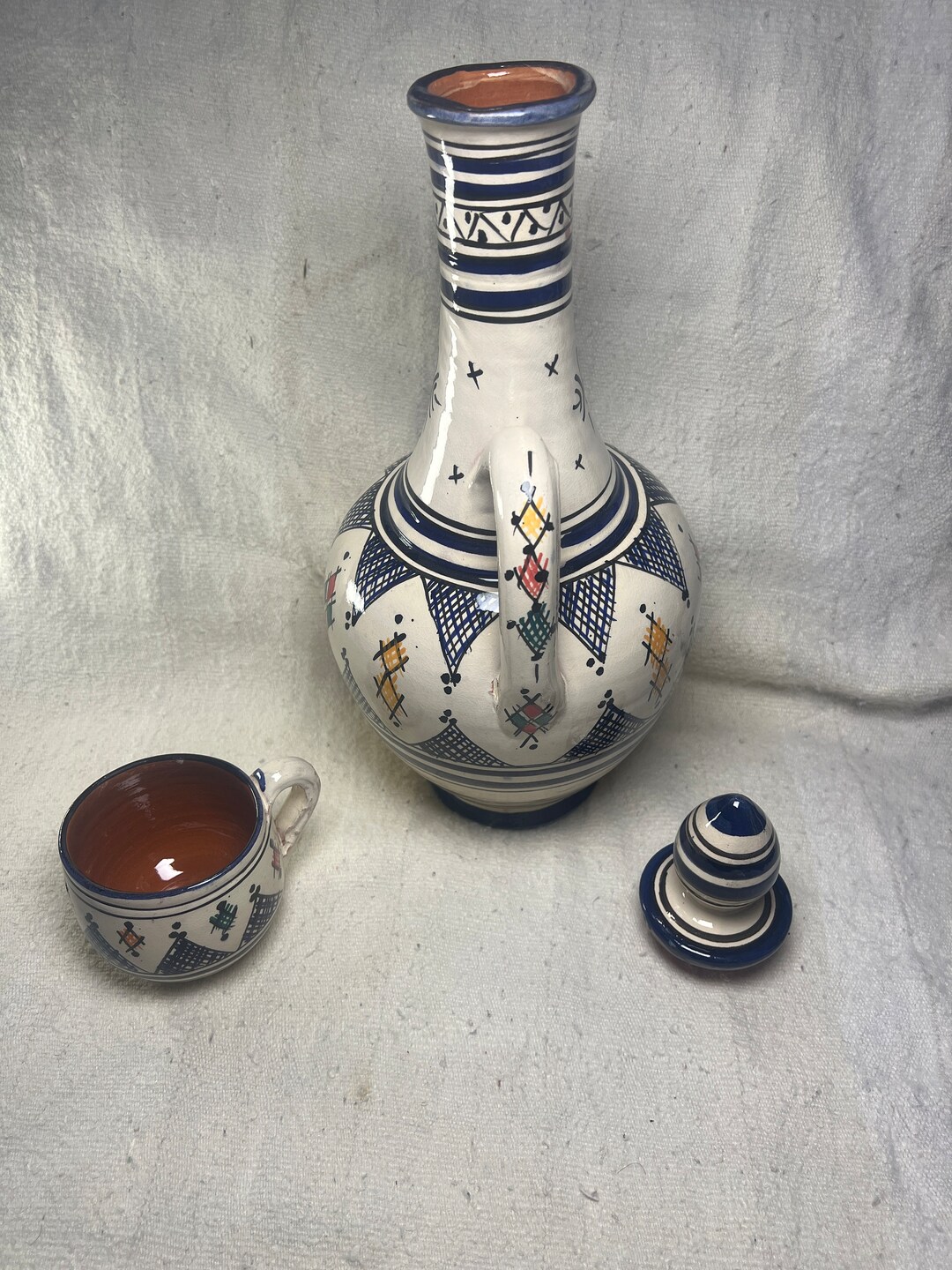 Moroccan Traditional Handmade Berber Clay Carafe With 1 Matching Mug - Etsy