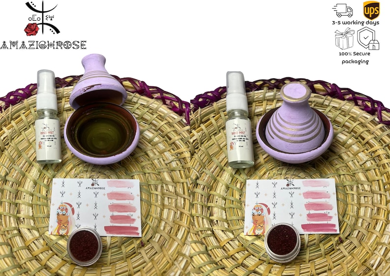 Amazighrose Moroccan Clay Pot Lip Stain, Lip and Cheek Stain, Natural ...