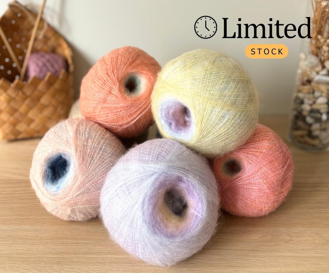 Gradient Mohair Yarn | Mohair Wool Yarn | Fluffy Yarn | Cardigan, Vest ...