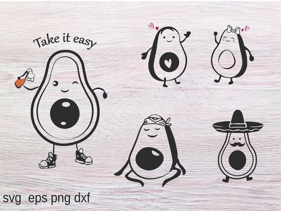 Avocado SVG Funny Avocado Avocado Cartoon Avocado Clipart - Etsy
