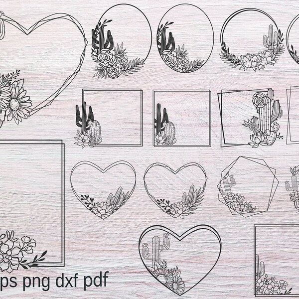 Cactus Border Svg - Etsy