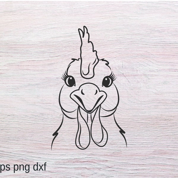 Chicken Face Svg - Etsy
