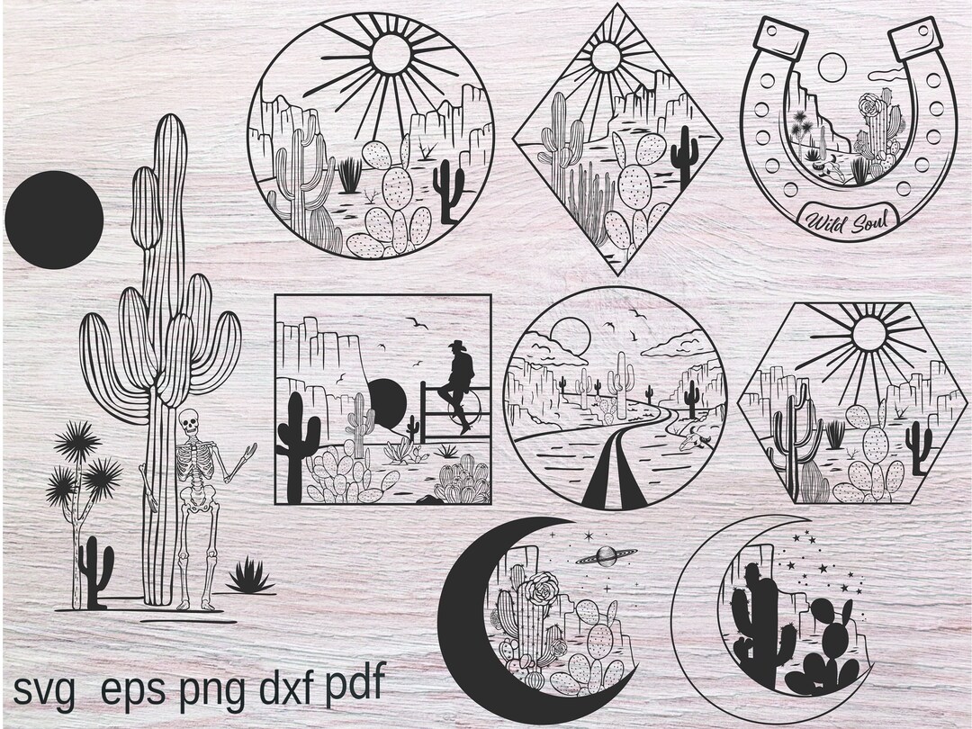 Cactus SVG File Cactus Cut File Desert Scene Svg Cactus - Etsy Canada