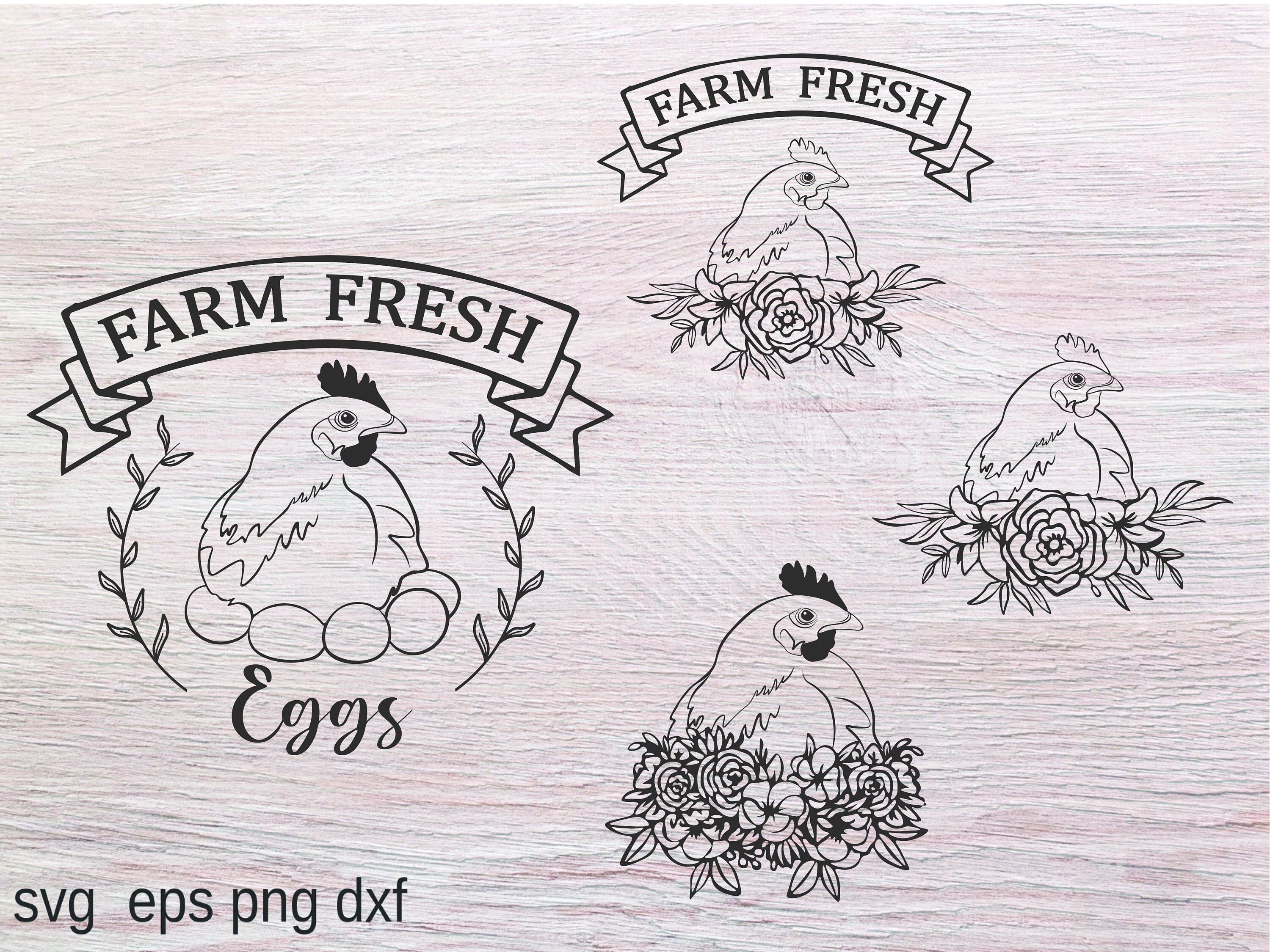Chicken SVG Farm Fresh Eggs Svg Kitchen SVG Farmhouse - Etsy