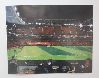 Arsenal Emirates Stadium , Art Print, Illustration, Drawing ...