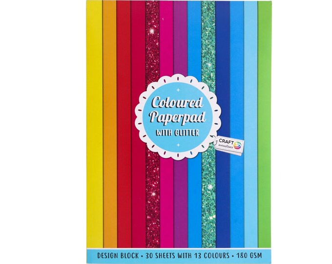 Rainbow Paper, A4 Size, Paper Sheets Book, Paper Pad Book, Glitter ...