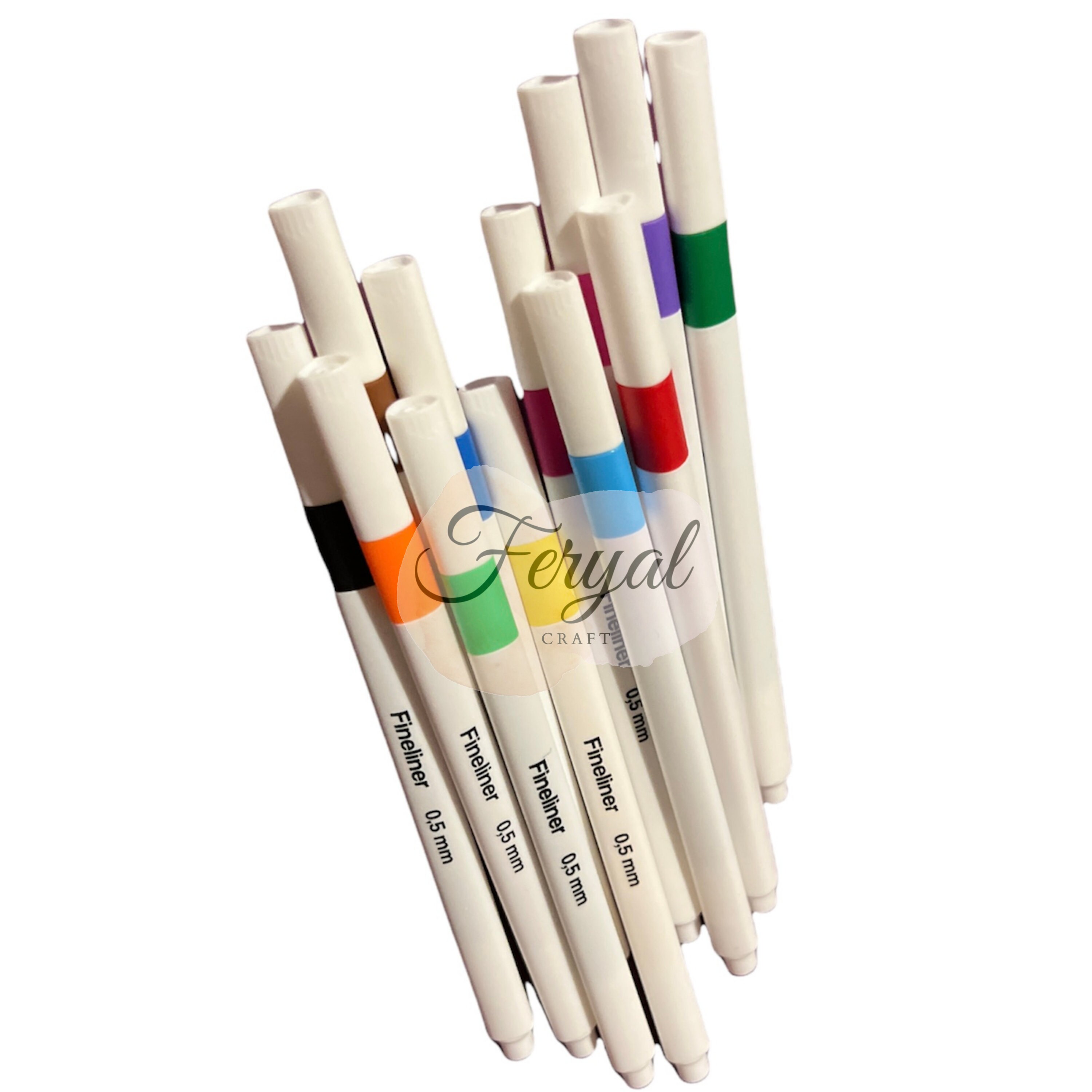 Fine Line Pens, Set of 12 Pieces, Felt Pens Set Multicolor, School ...