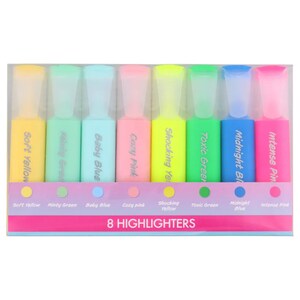 Tiny Pastel Highlighters, Set of 6, Study Pen, Highlighters for ...