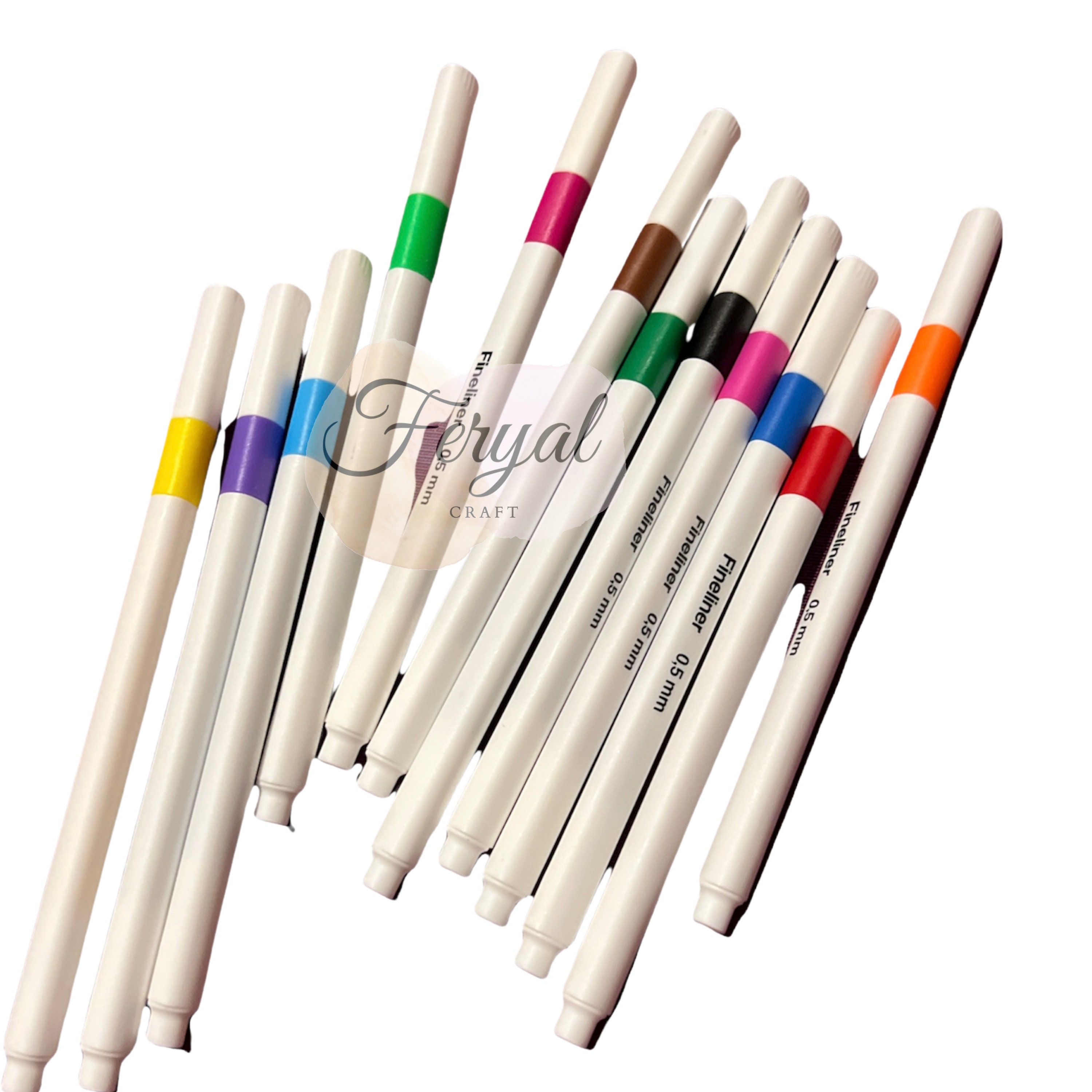 Fine Line Pens, Set of 12 Pieces, Felt Pens Set Multicolor, School ...