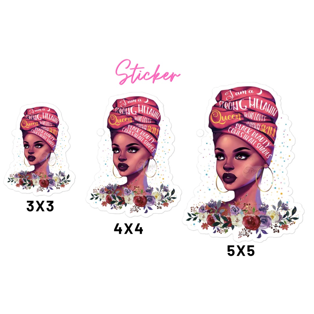 Black Girl Sticker, African American Planner Stickers, Melanin Sticker ...