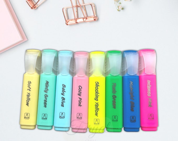 Tiny Pastel Highlighters, Set of 6, Study Pen, Highlighters for ...