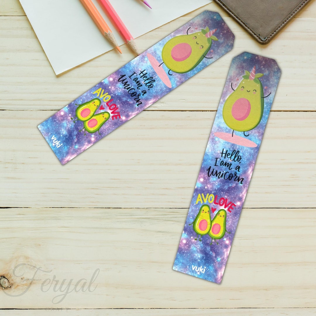 Avocado Bookmark, Matte Bookmark, Avocado Design, Cute Bookmark, Double ...