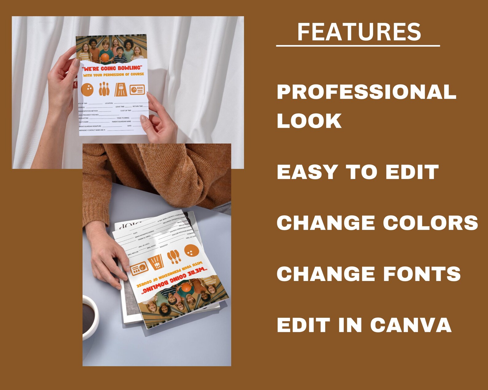 Bowling Field Trip Permission Slip: Daycare Canva Template (digital ...