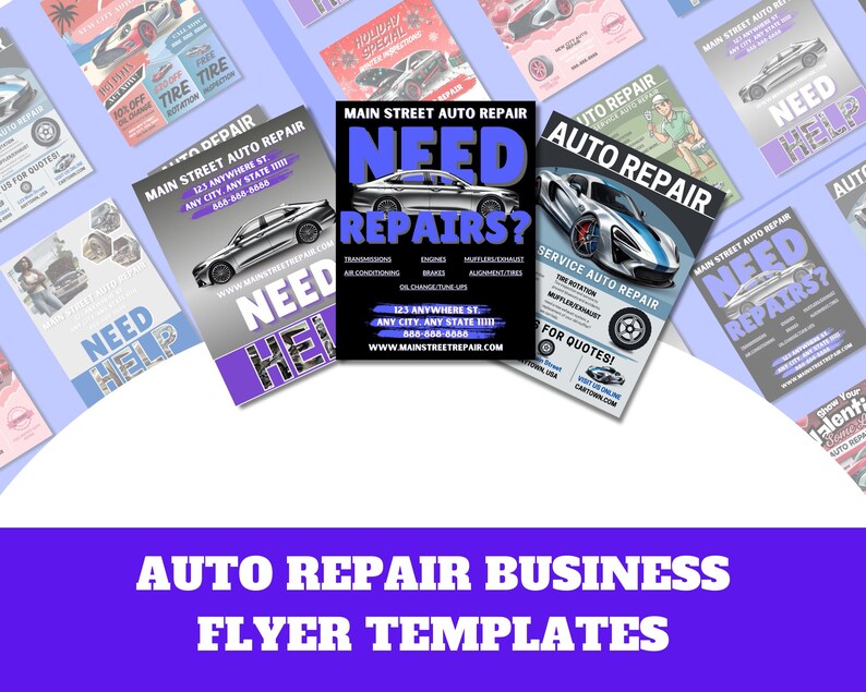 Auto Repair Flyer Template Bundle: 10 Canva Business Flyers (8.5 X 11 ...