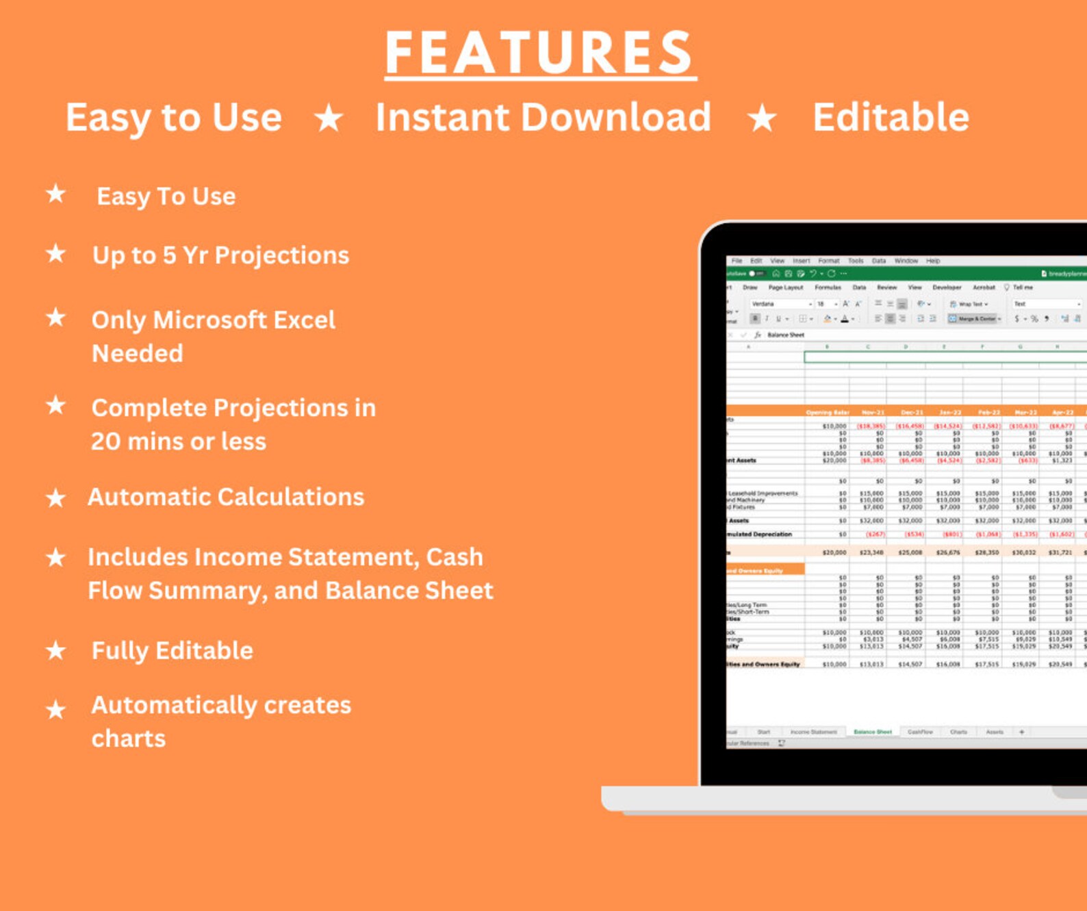 Financial Projections Spreadsheet for Start-up or Existing Business ...