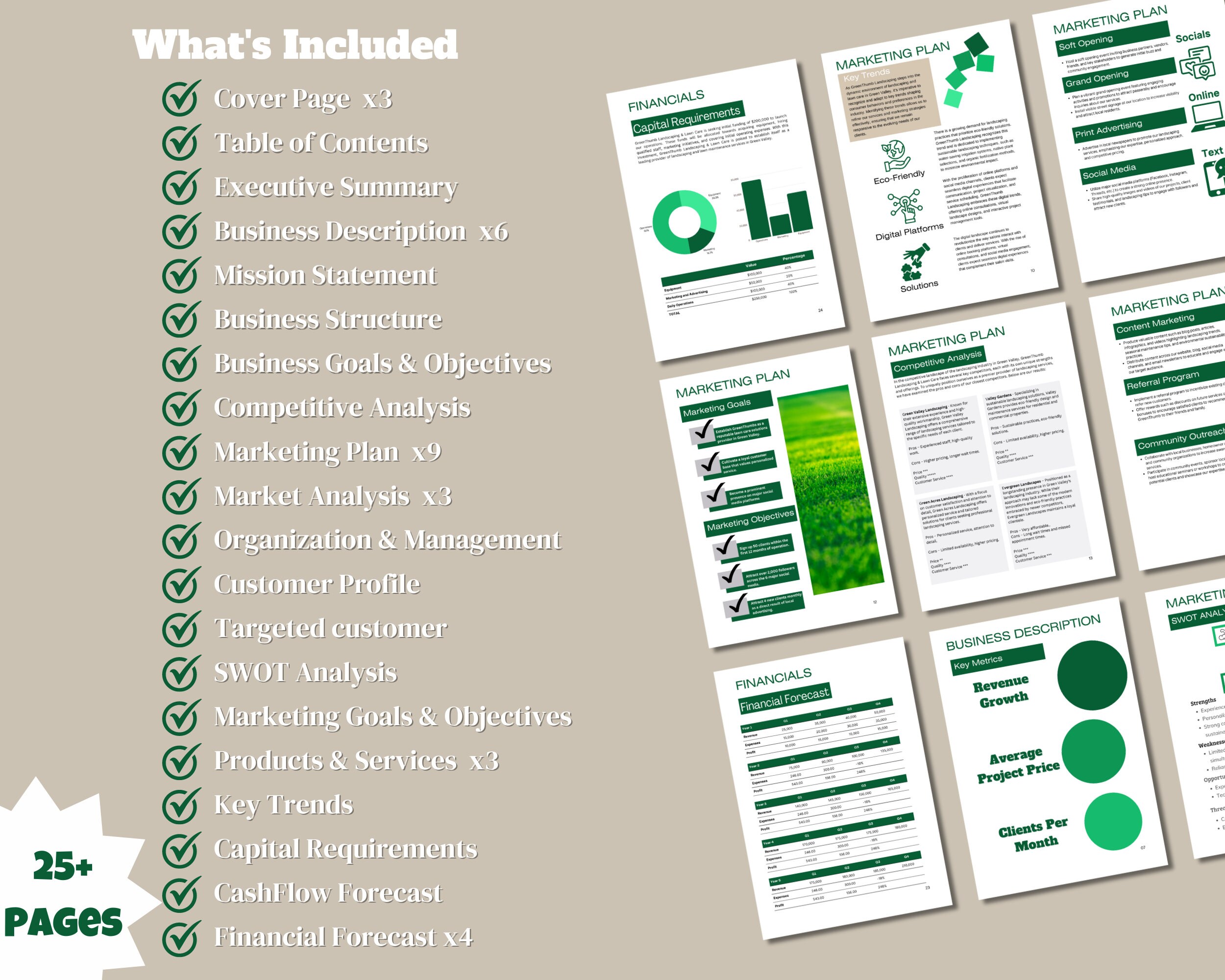 Landscape Business Plan - Lawn Care - Business Plan Template - Business ...