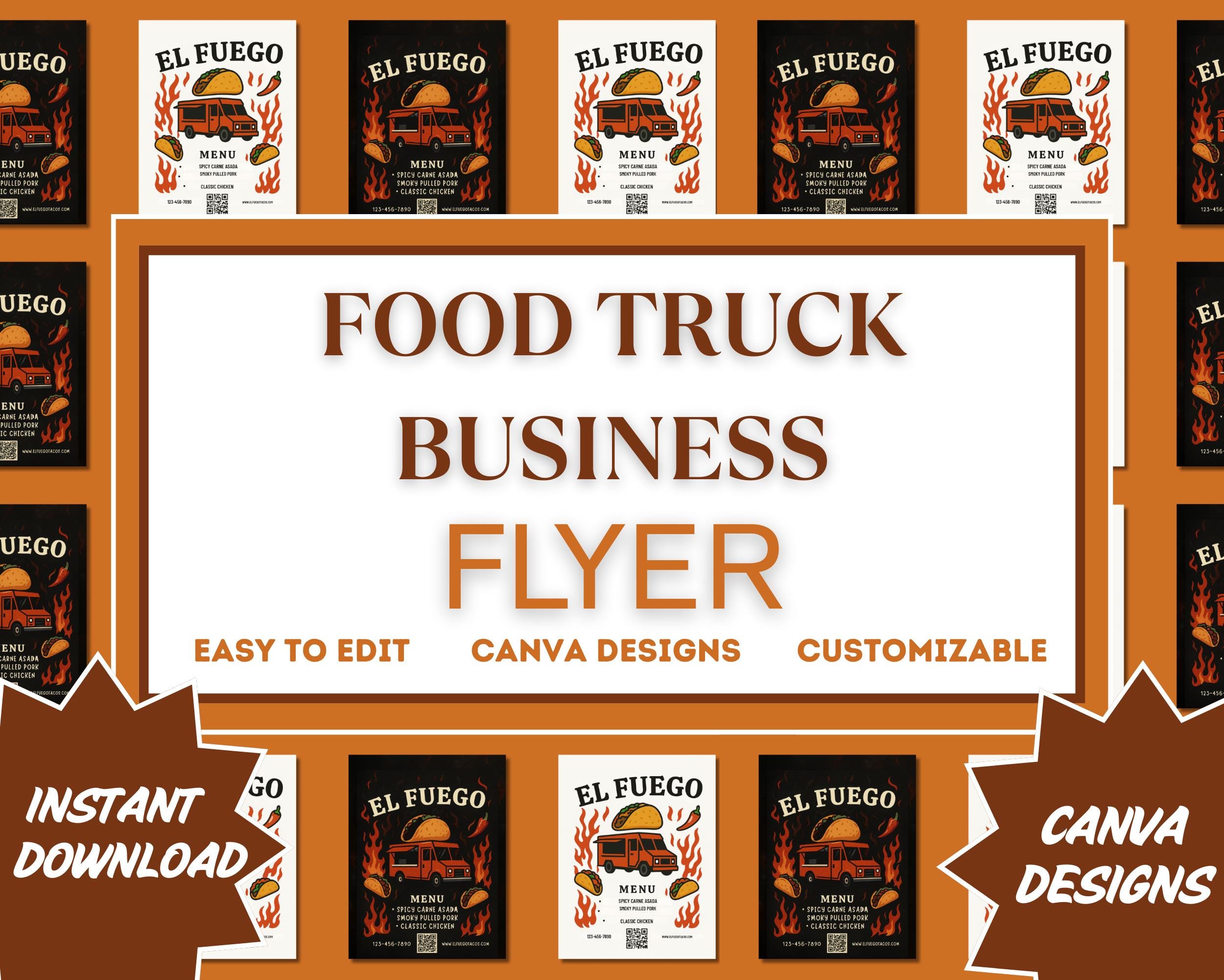 Taco Truck Business Flyer Template for Canva Instant Download Easy to ...
