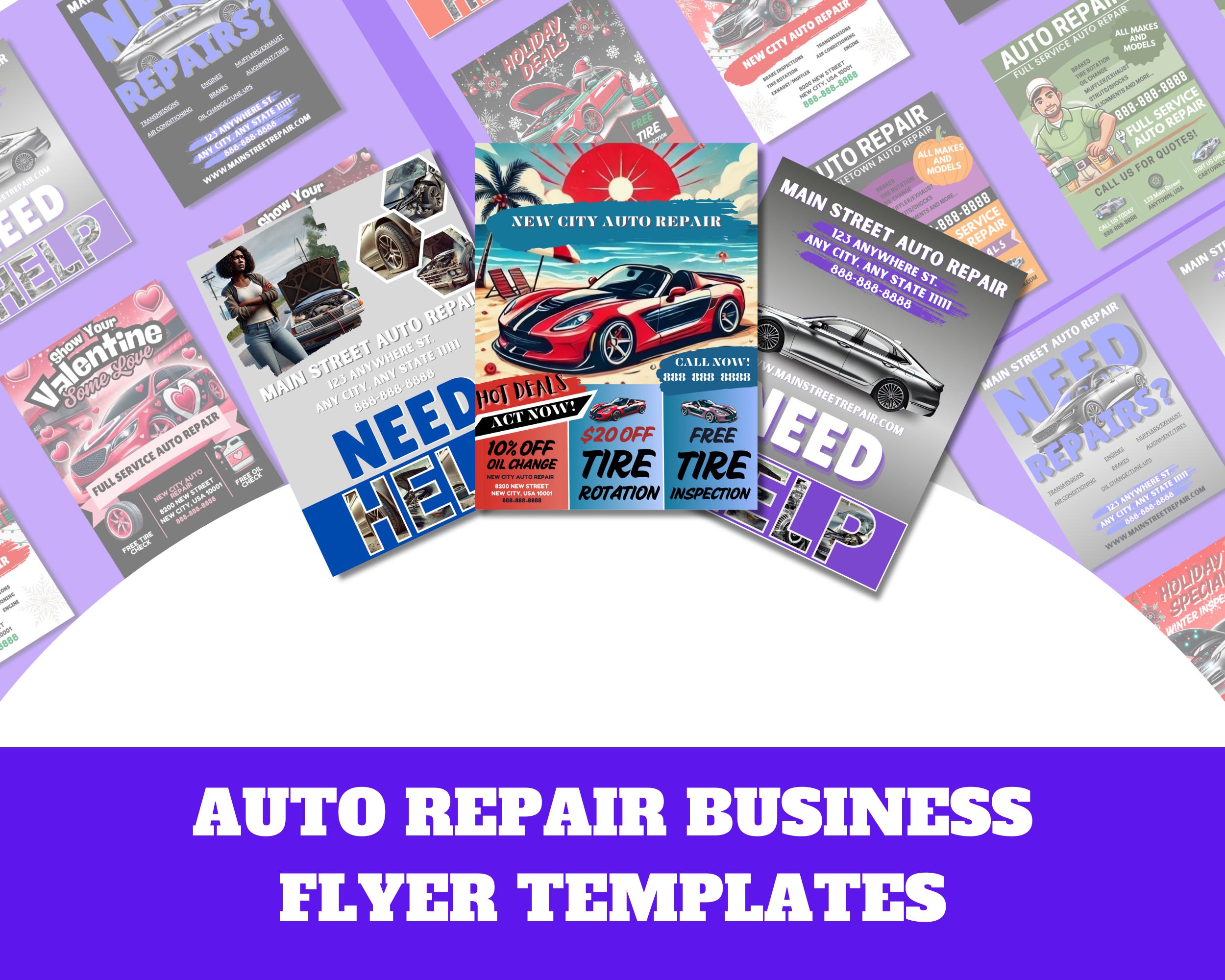 Auto Repair Flyer Template Bundle for Canva Auto Repair Business ...