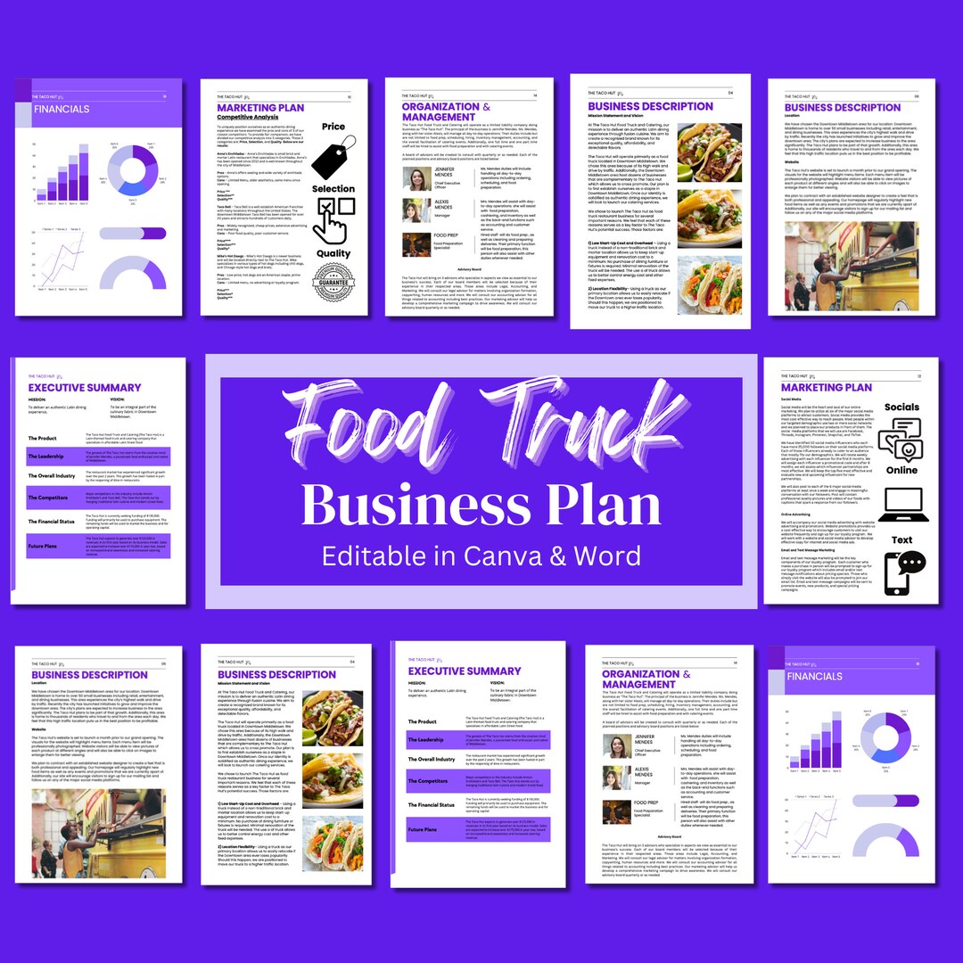 Food Truck Business Plan - Taco Truck Business Plan -canva - Microsoft ...