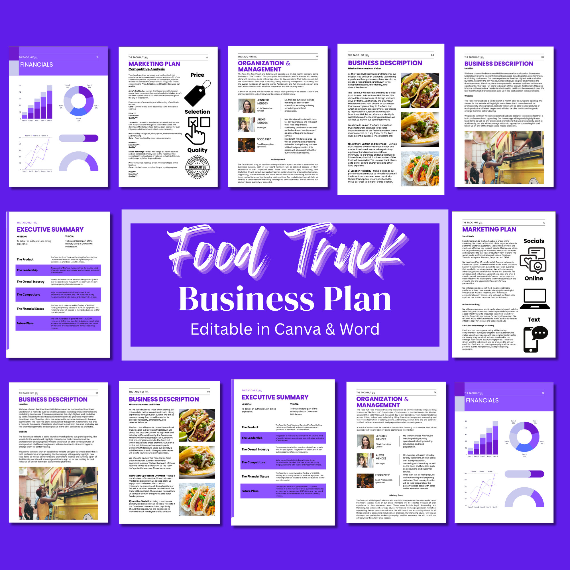Food Truck Business Plan - Taco Truck Business Plan -canva - Microsoft ...
